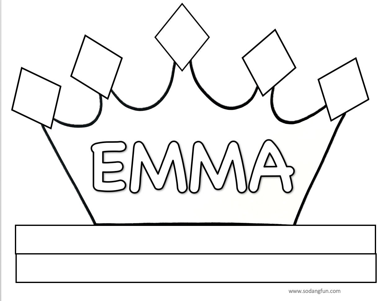 Personalized Paper Crowns, Printable Custom Crowns to Color, Princess ...