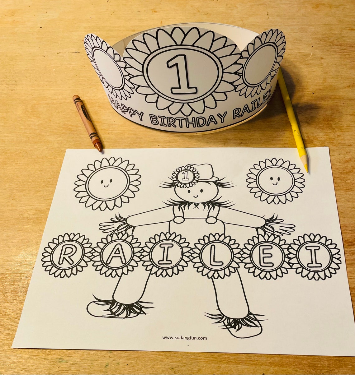 Sunflower Birthday Coloring Pages for Kids, Kids' Sunflower Themed ...