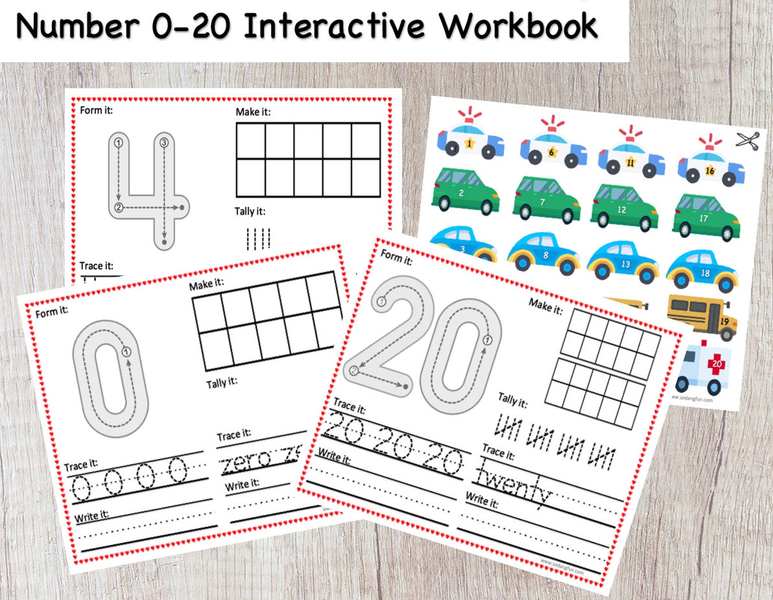 Number Formation 0-20 Workbook, Number Sense, Preschool Busy Binder ...