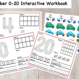 Number Formation 0-20 Workbook, Number Sense, Preschool Busy Binder ...