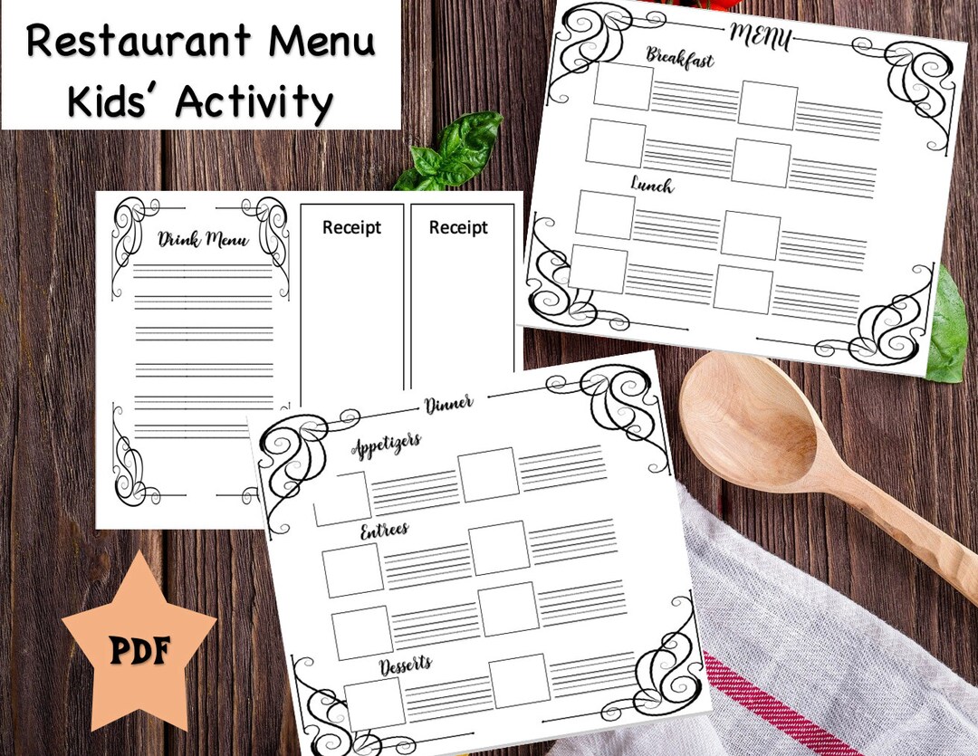Restaurant Menu and Receipt Template (great Creative Writing and Math ...