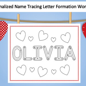 Personalized Name Tracing, Letter Formation, Heart Shape Tracing ...