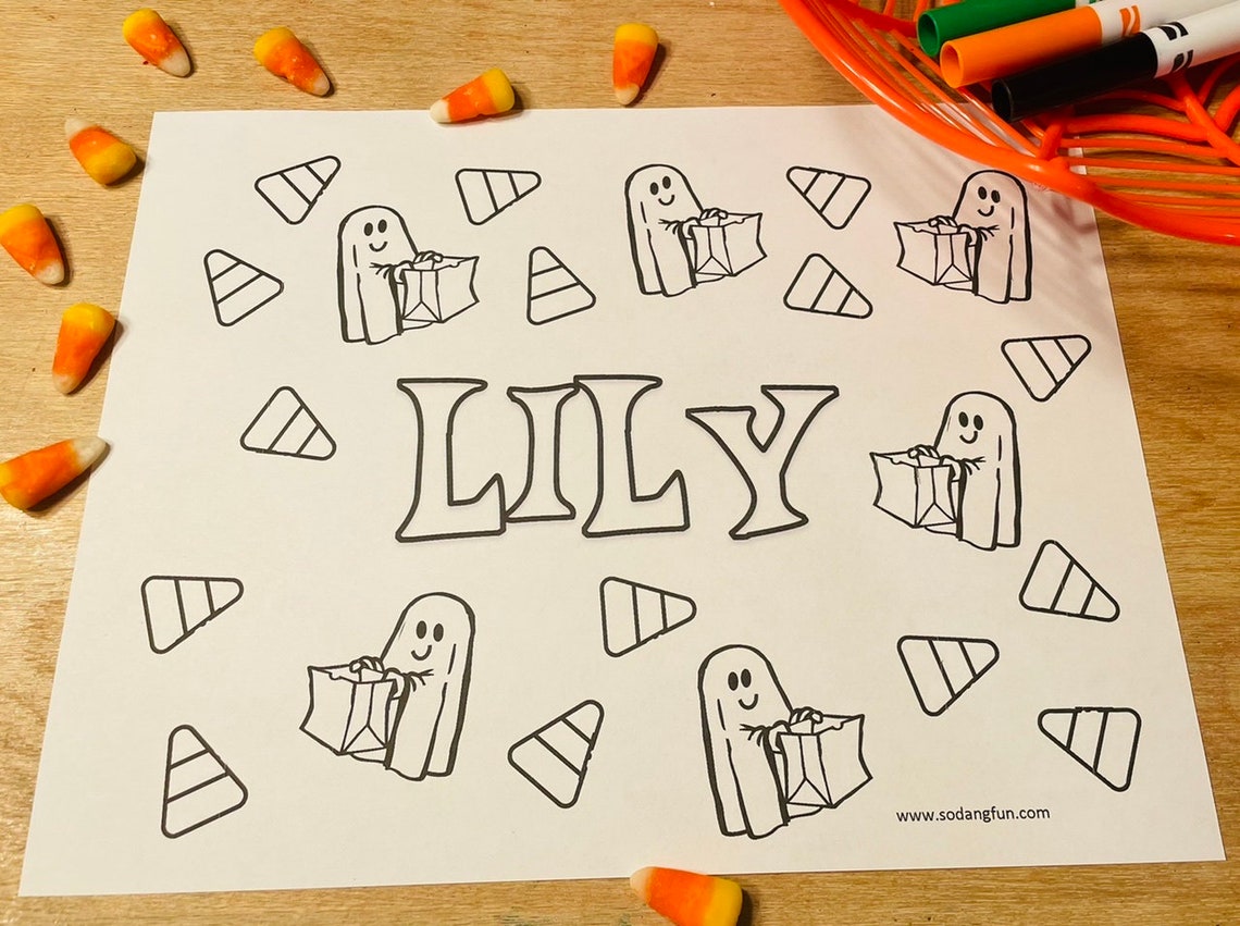 Personalized Halloween Coloring Pages Custom Fall Coloring - Etsy