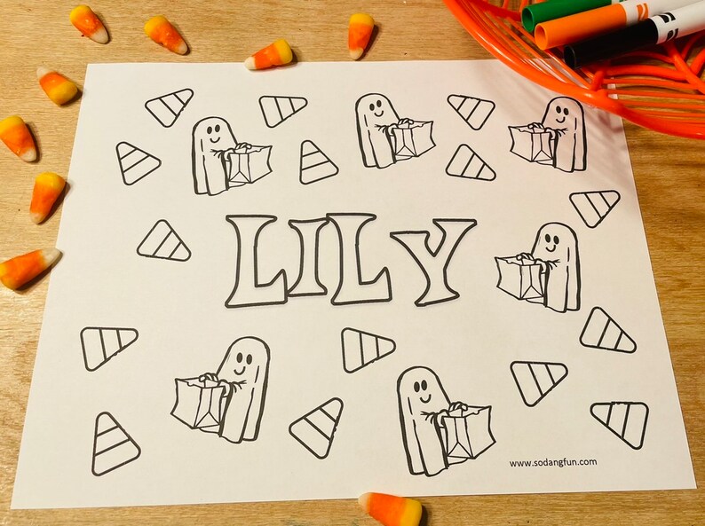 Personalized Halloween Coloring Pages Custom Fall Coloring - Etsy