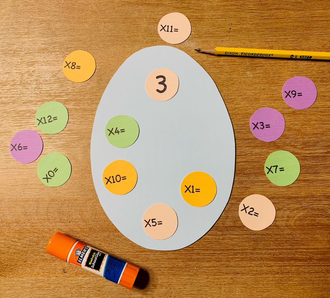 Easter Math Activity Multiplication Craft Printable Easter - Etsy
