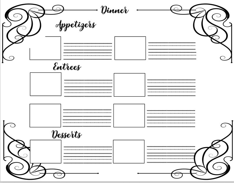 Restaurant Menu and Receipt Template great Creative Writing - Etsy