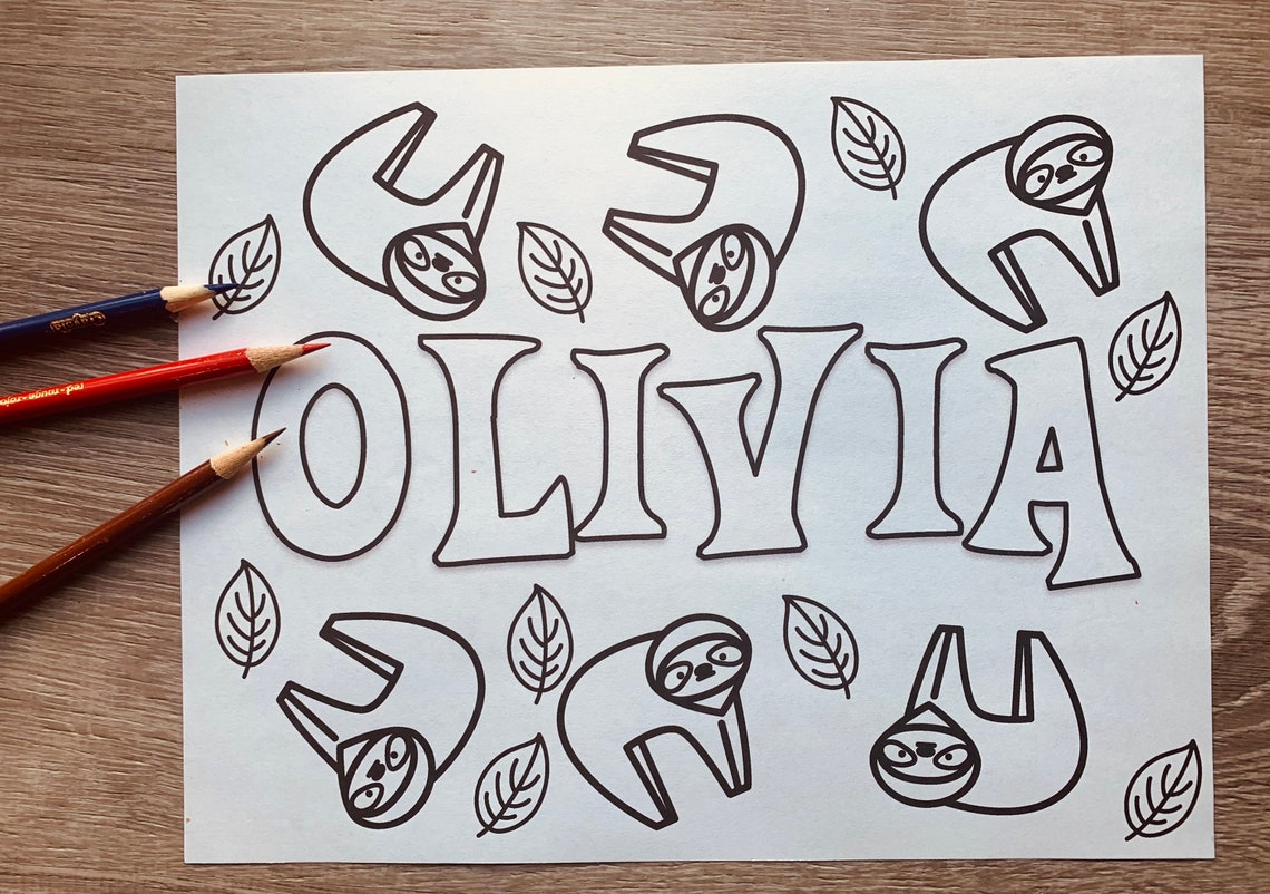 Personalized Coloring Pages Name Doodle Coloring Custom | Etsy