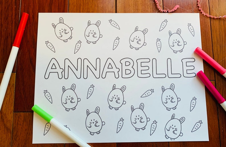 Personalized Easter Coloring Pages Spring Activity for Kids - Etsy