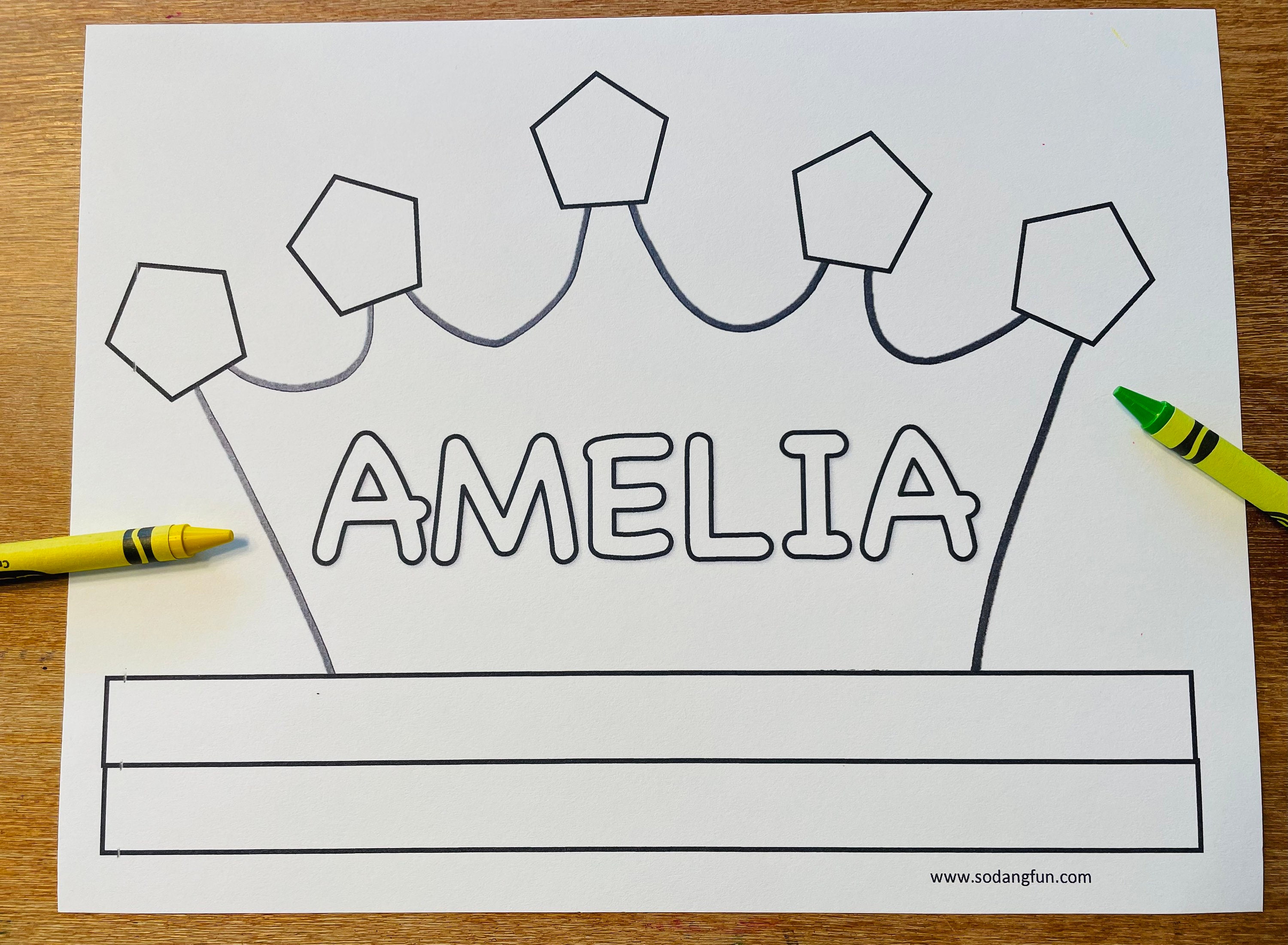 Personalized Paper Crowns, Printable Custom Crowns to Color, Princess ...