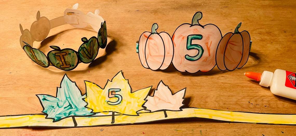 Fall Paper Crowns Fall Coloring Crowns Autumn Leaf Coloring - Etsy
