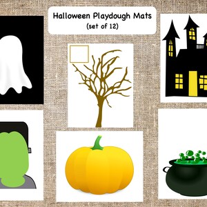 Halloween Playdough Mats Fall Play Dough Mats Back to School | Etsy