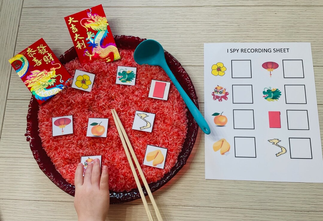Lunar New Year Sensory I Spy and Dragon Fine Motor Counting Cards 1-24 ...
