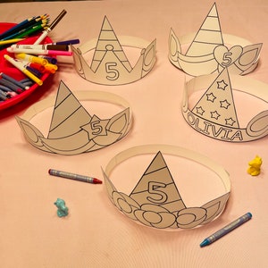 Personalized Unicorn Coloring Crowns, Unicorn Paper Crowns, Unicorn ...