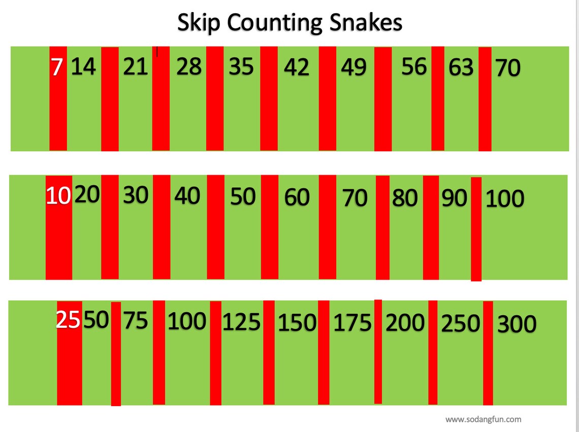 Skip Counting Tigers Snakes and Zebras Math Craft - Etsy