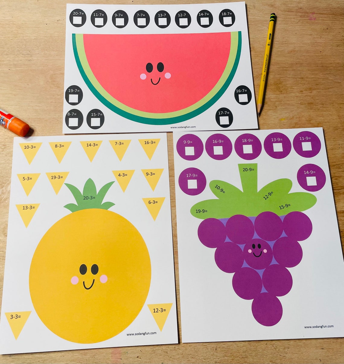 First Grade Math Craft Grade 1 Subtraction Worksheets Math - Etsy