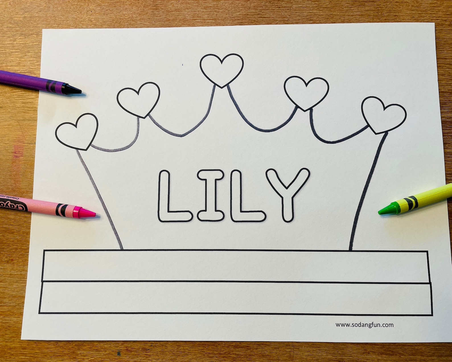 Personalized Paper Crowns, Printable Custom Crowns to Color, Princess ...