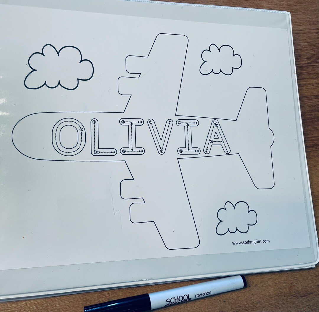 Personalized Airplane Busy Book, Number Formation 0-9, Name Letter ...