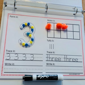 Number Formation 0-20 Workbook, Number Sense, Preschool Busy Binder ...