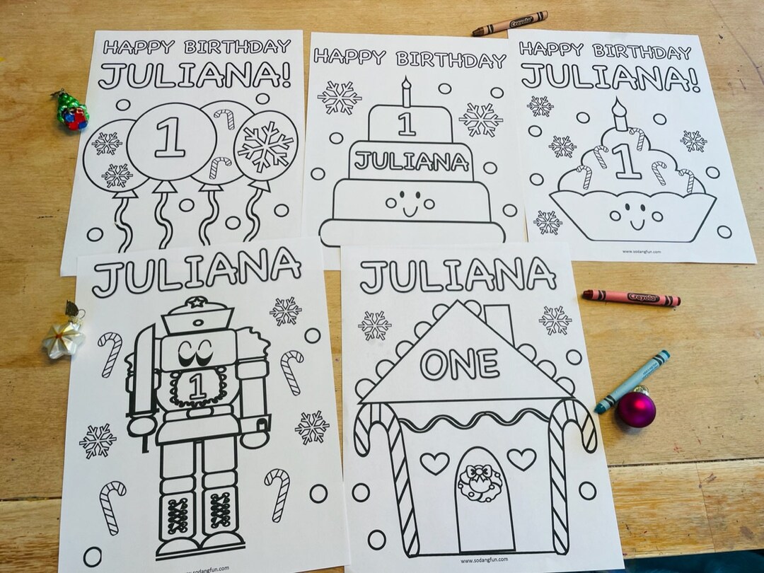Personalized Winter Birthday Coloring Pages, Winter Onederland Coloring ...