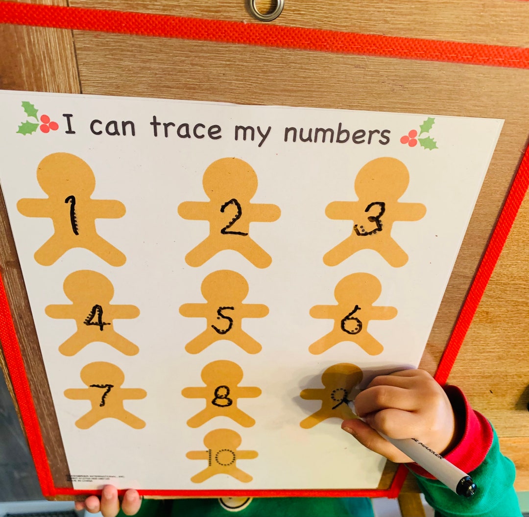 Personalized Christmas Tracing Worksheets, Name, Numbers, Shapes ...