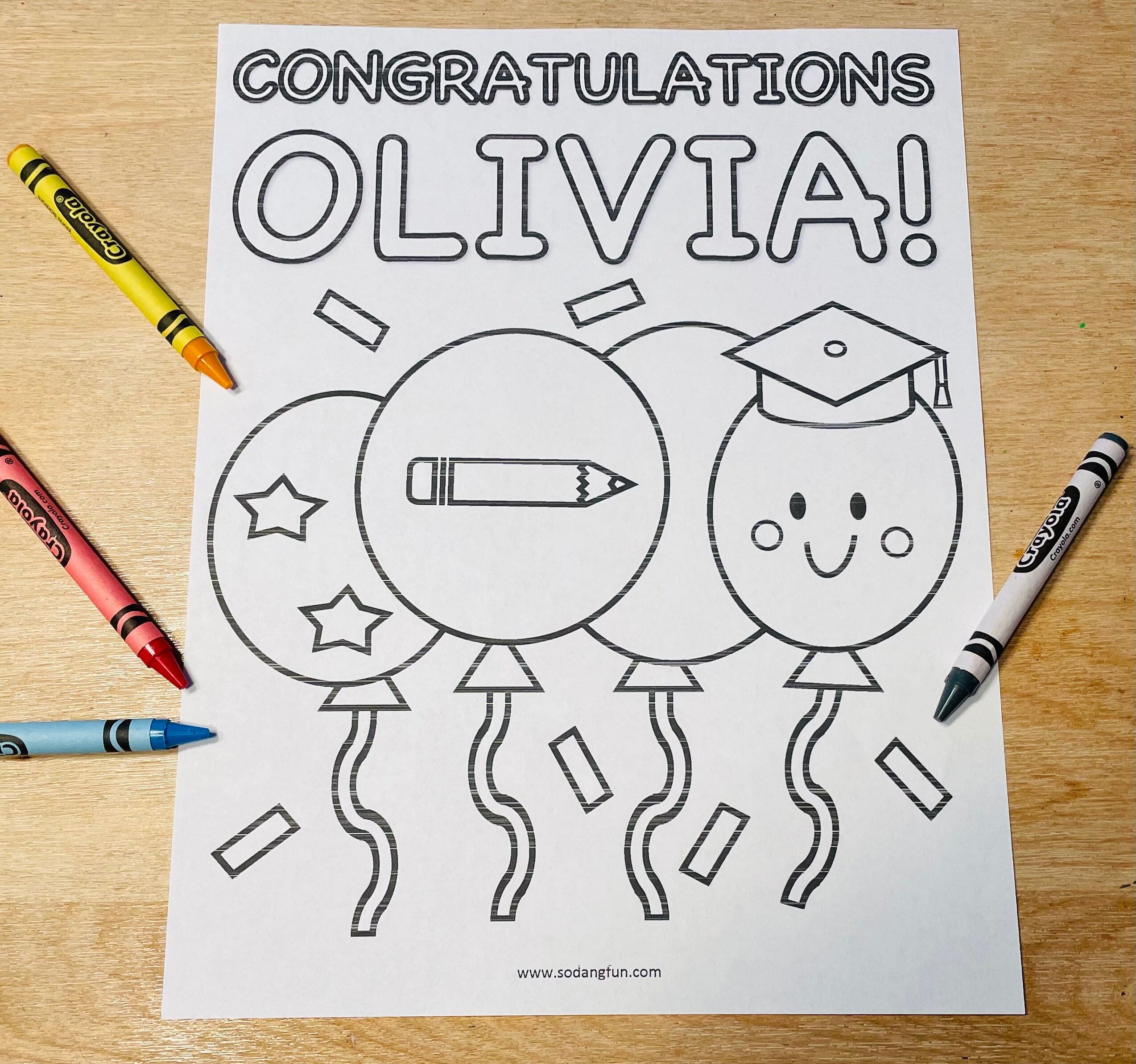 Personalized Graduation Coloring Pages for Kids, Graduation Party ...