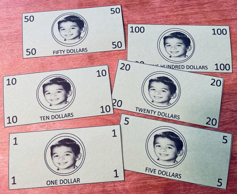 Personalized Play Money, Custom Pretend Money, Printable Play Dollars ...