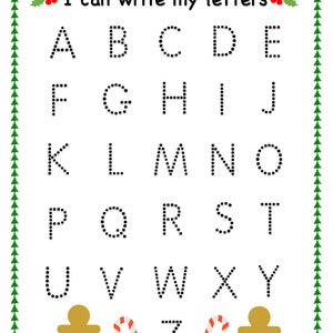 Personalized Christmas Tracing Worksheets, Name, Numbers, Shapes ...