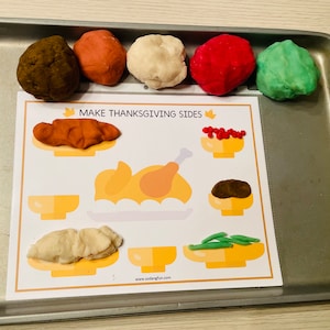 Thanksgiving Playdough Mats, Fall Counting Mats, Sensory Play Mats ...