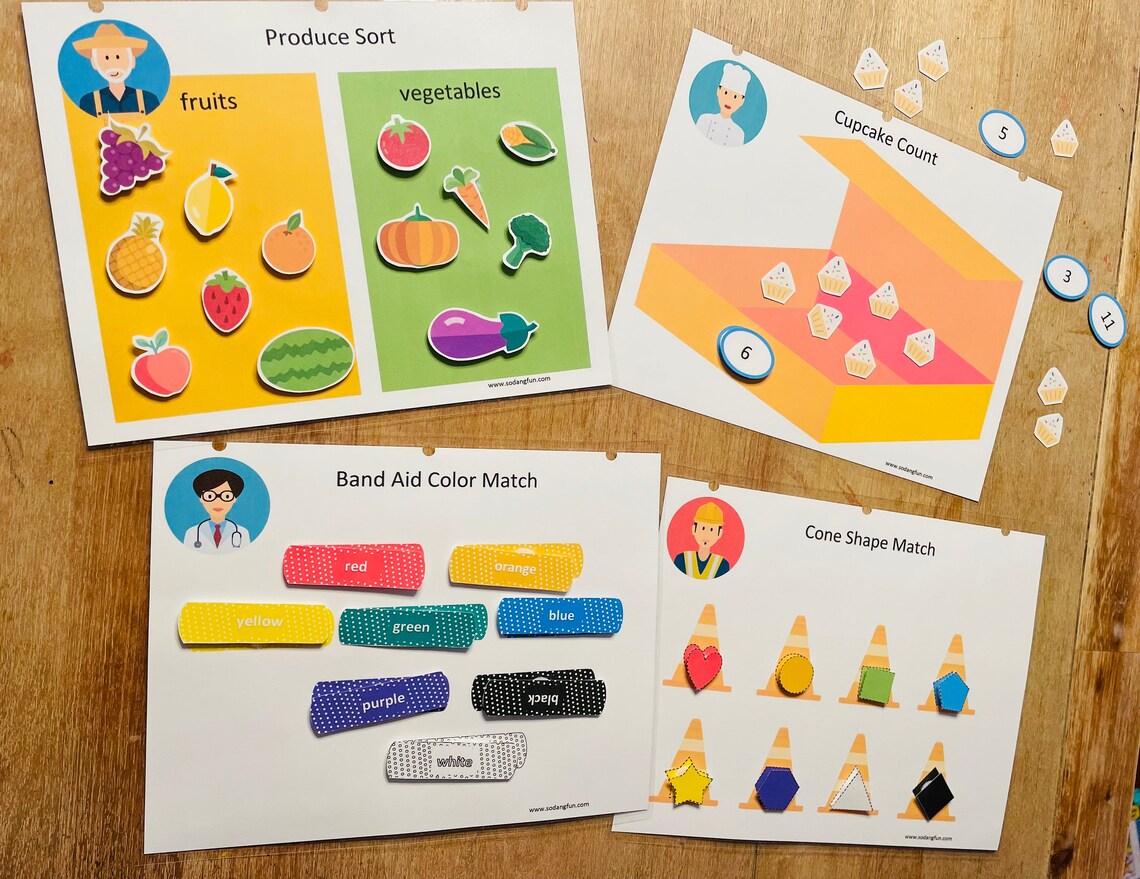 Printable Busy Book - Community Helpers, Toddler Busy Book, Preschool ...