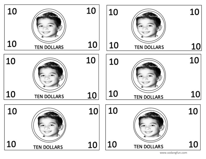 Personalized Play Money, Custom Pretend Money, Printable Play Dollars ...