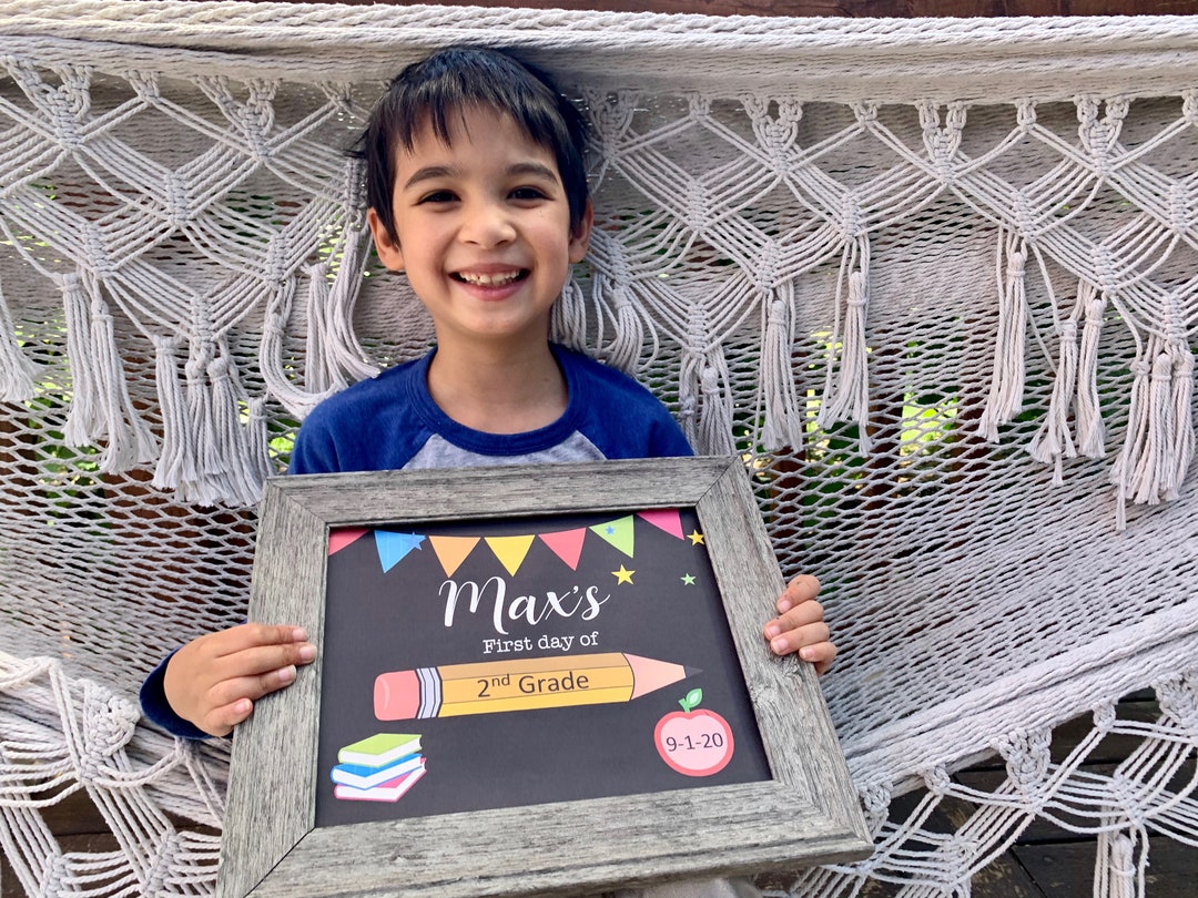 First Day of School Sign (preschool to 12th Grade), Personalized ...