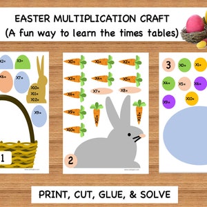 Easter Math Activity Multiplication Craft Printable Easter - Etsy