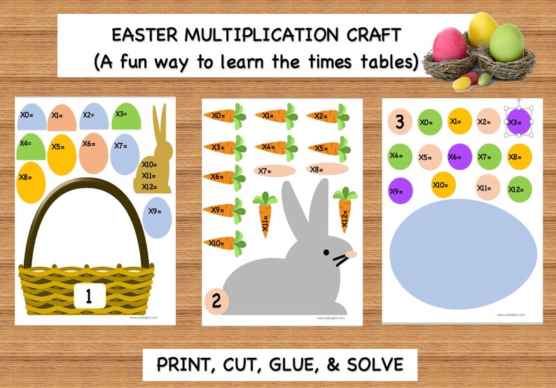 Easter Math Activity Multiplication Craft Printable Easter - Etsy