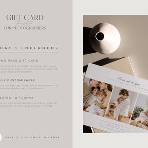 Photography Gift Card Canva Template: Beige & White (A6) - Etsy