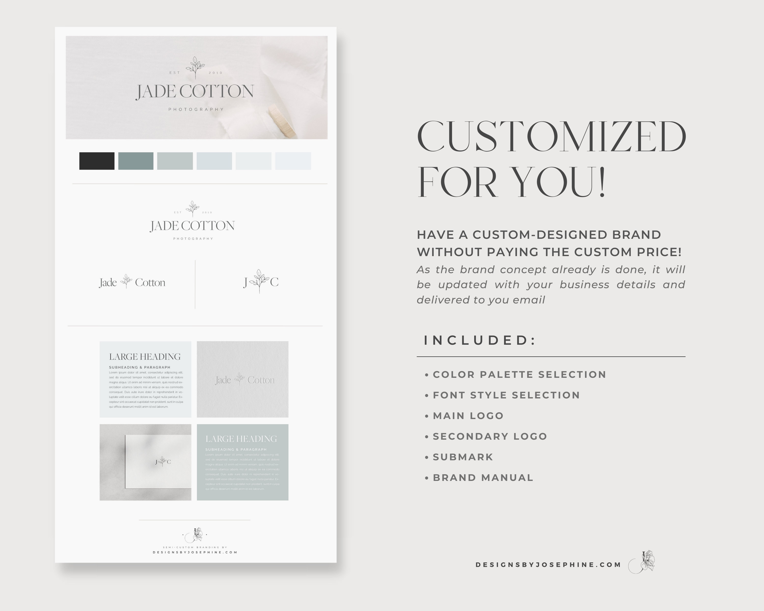 Semi-custom Branding Package | Premade Branding Package | Brand Kit ...