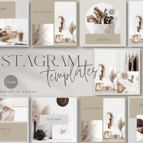 Neutral Instagram Post Templates for Canva Customize Social - Etsy