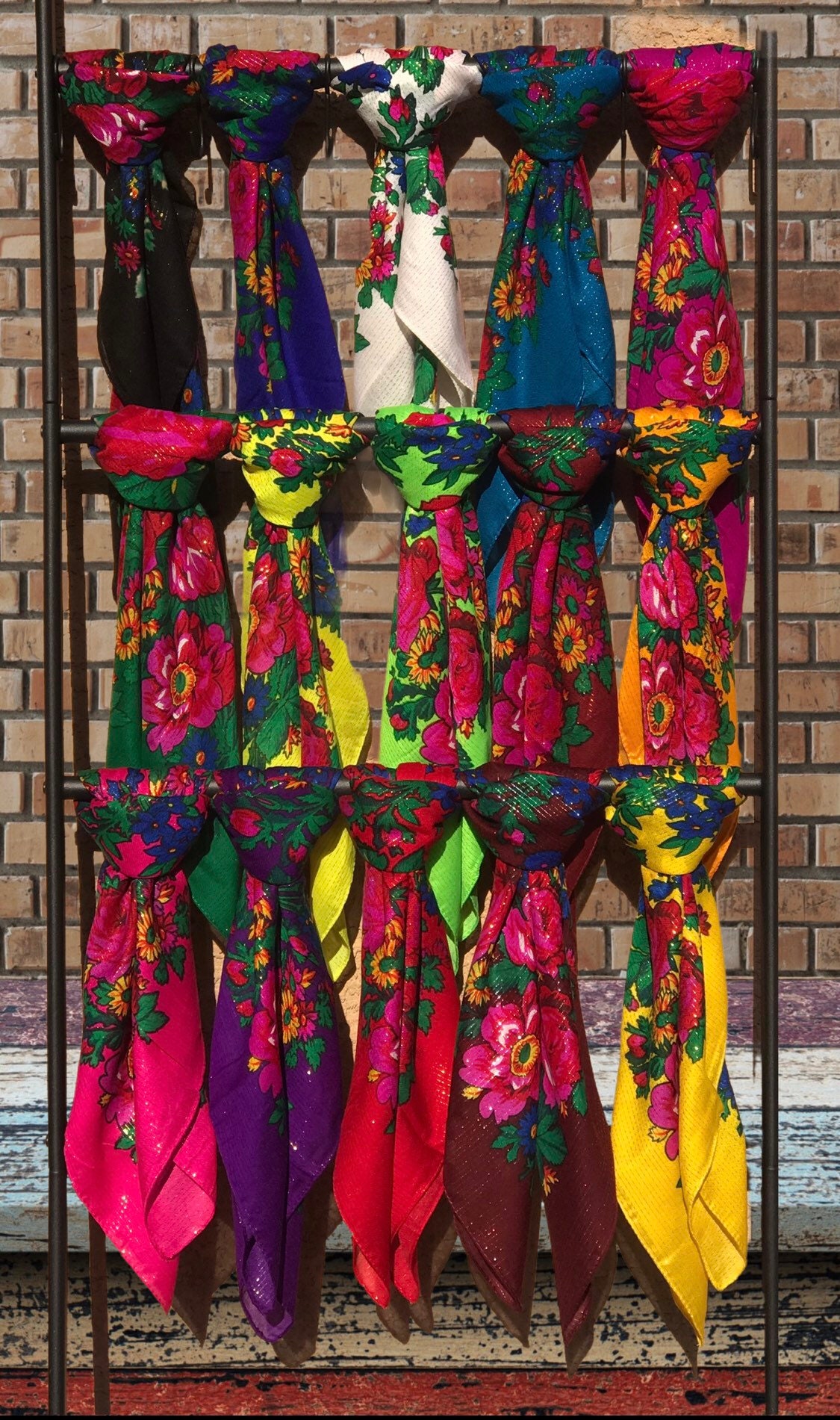 Metallic Floral Scarf | Navajo Flower Scarf |grandma Scarf |saani ...