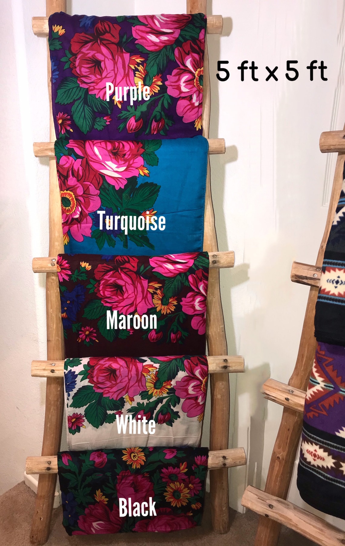 42” Non-metallic Floral Shawl | Indigenous Native American Scarf ...