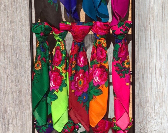 Non-metallic Floral Scarf | Navajo Flower Scarf | Grandma Scarf | Saani ...