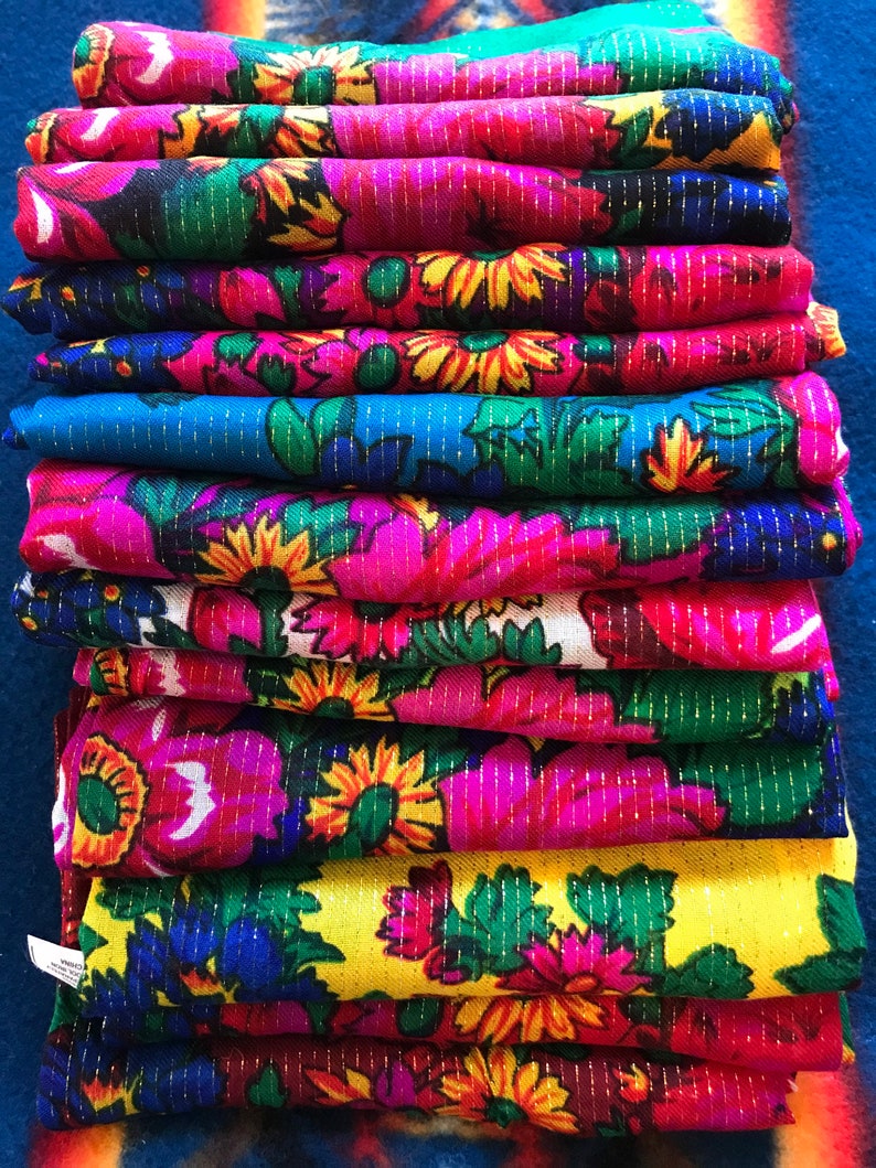 30 Metallic Floral Scarves/Navajo Saani Mascadas Kokum | Etsy