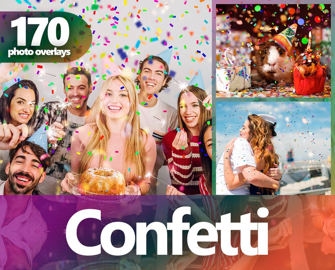 Confetti Overlays PNG Confetti Effect Color Confetti - Etsy