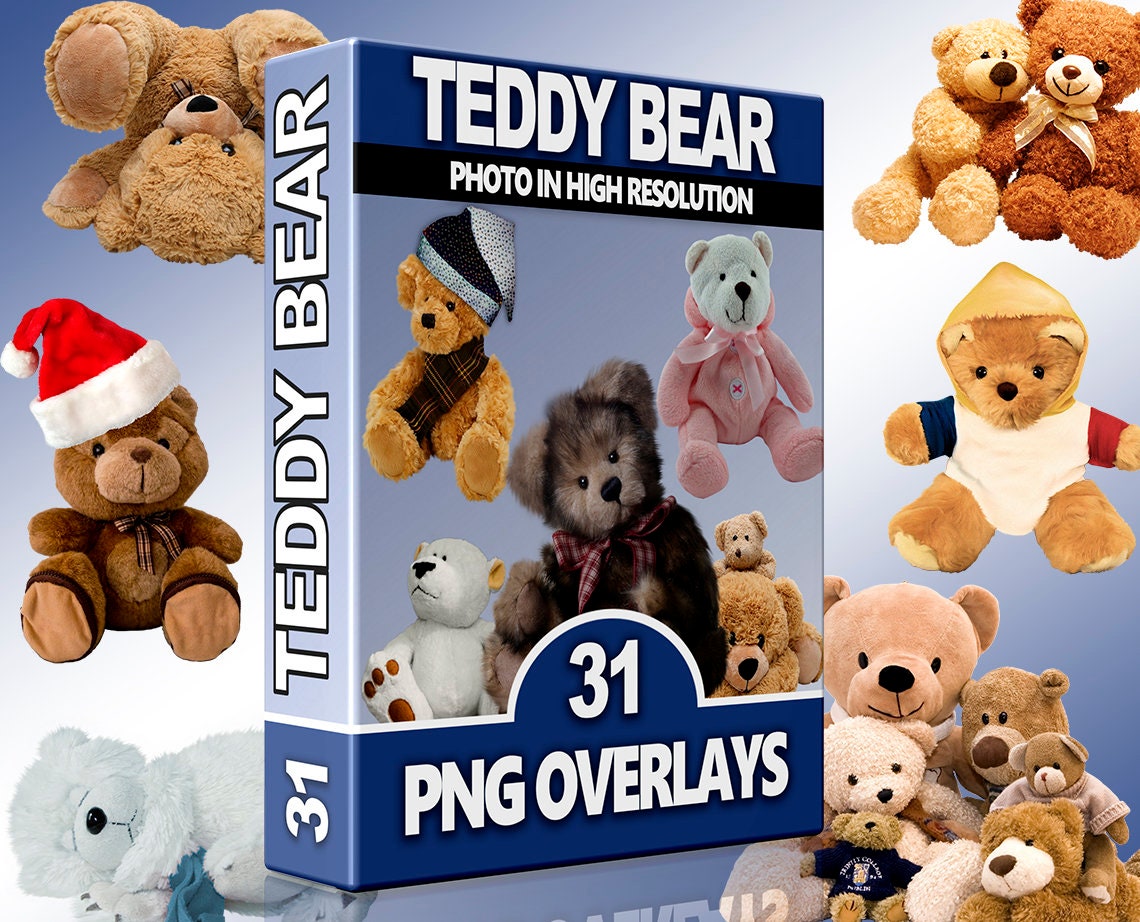 Bear Clipart Toy Bear PNG Stuffed Toy Overlay Bear Overlay | Etsy