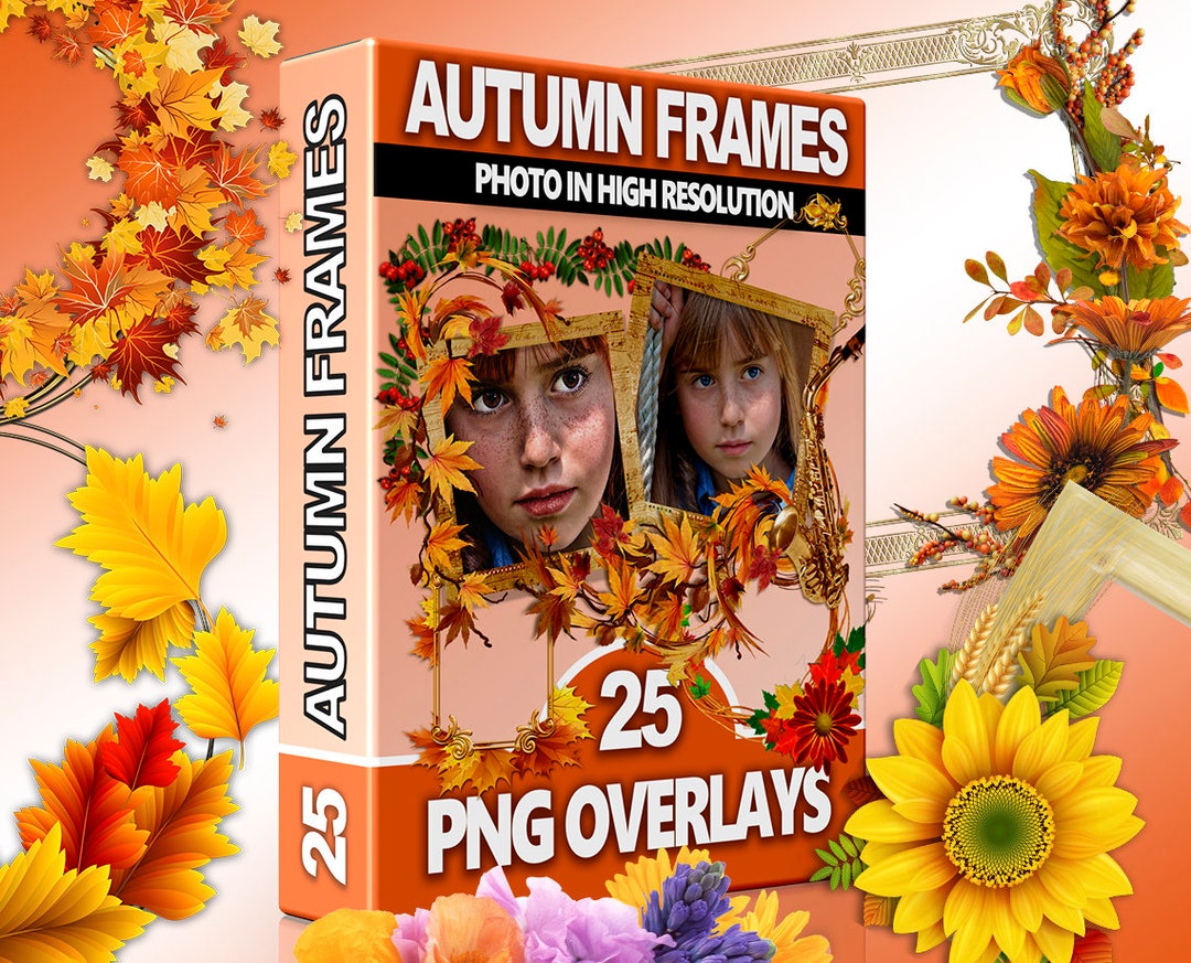 Autumn Frames PNG, Fall Leaves, Orange Leaves Overlays, Autumn Leaves ...