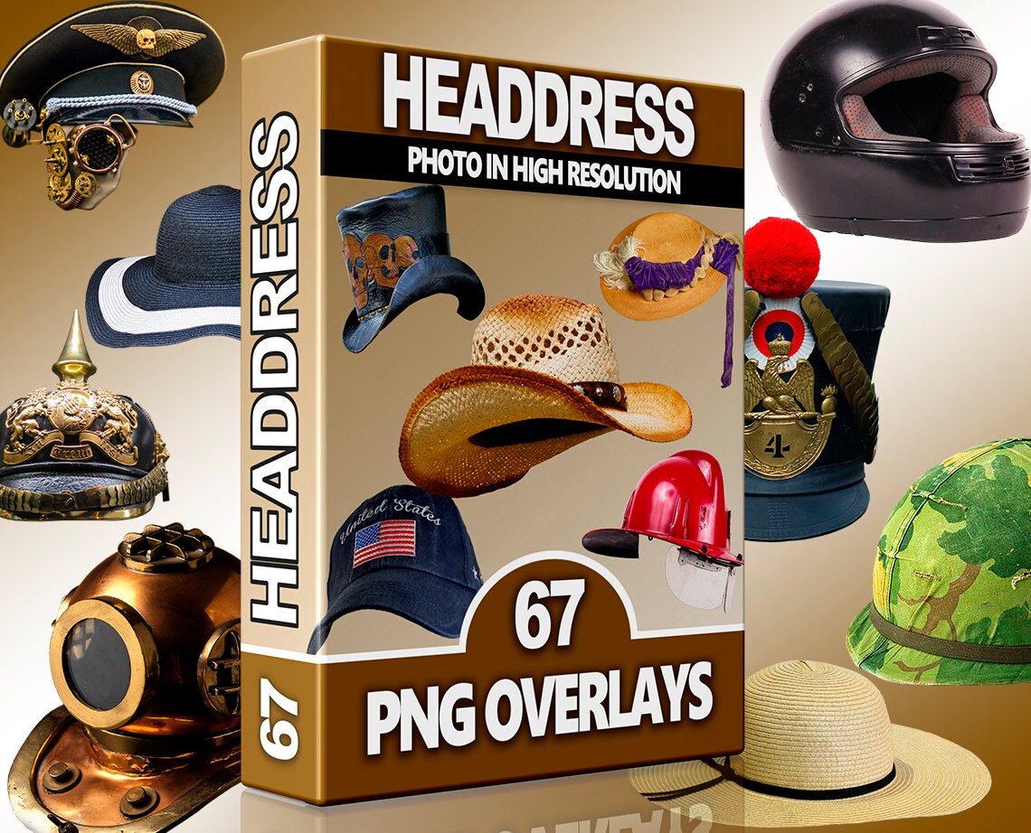 Headdress Clipart Hat PNG Cap Overlay Helmet Overlay | Etsy