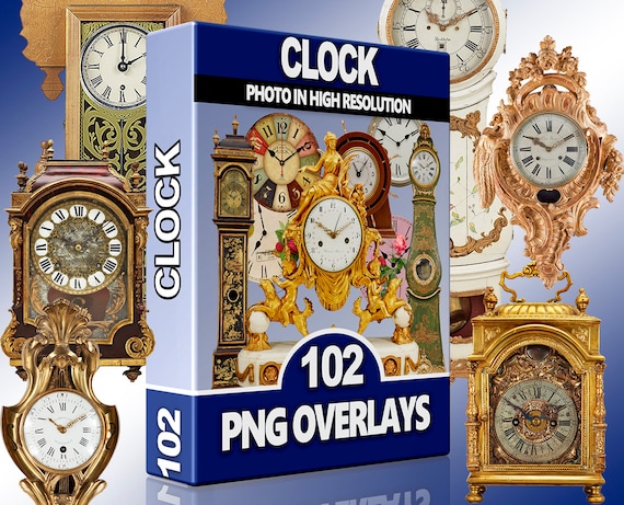 Clock Overlay Clock Face PNG Clipart Wall Clock PNG | Etsy