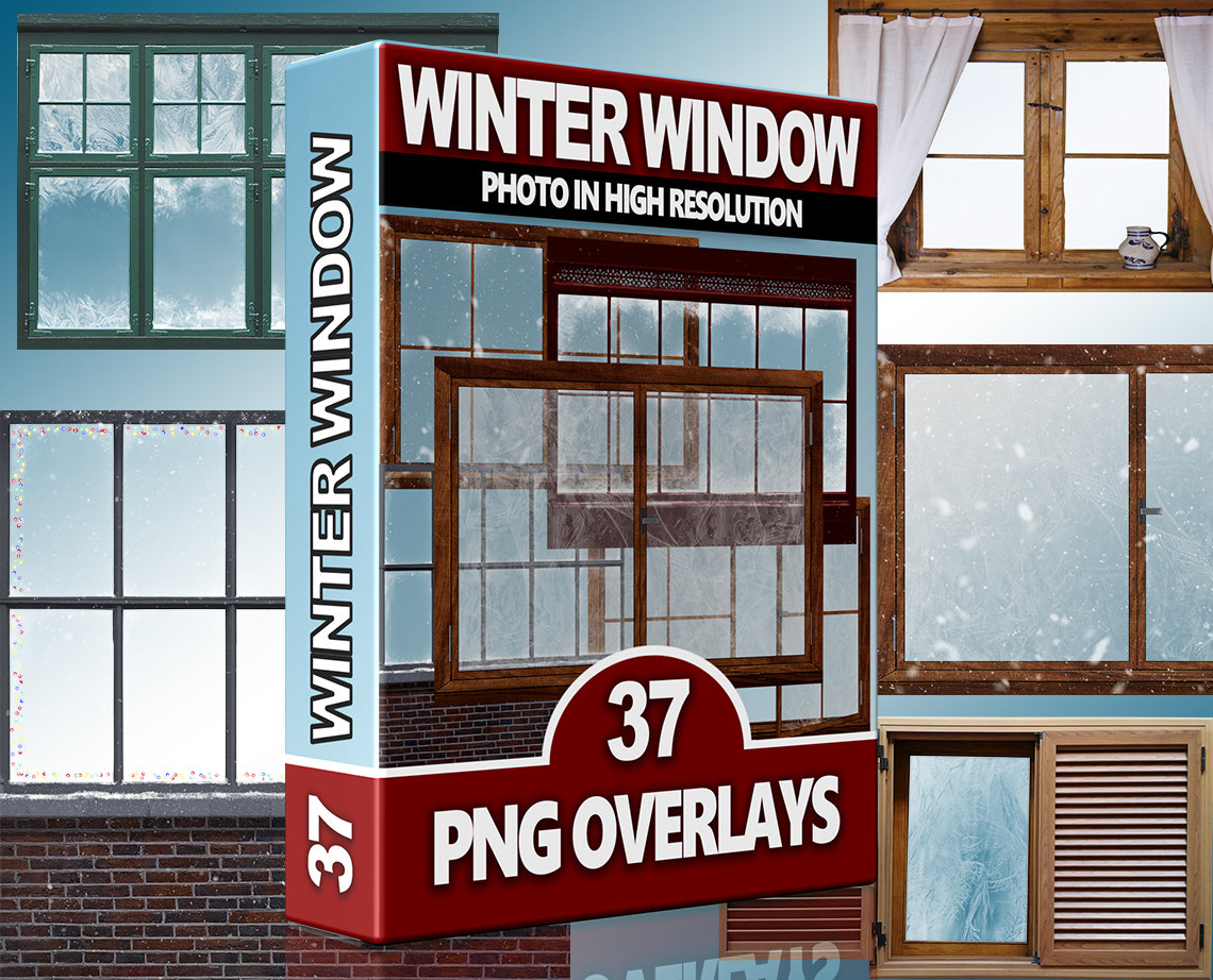 Winter Window Frames Overlays for Photoshop Window PNG | Etsy