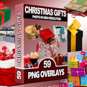Christmas Gifts Overlays, Presents PNG, Winter Holidays, New Year ...