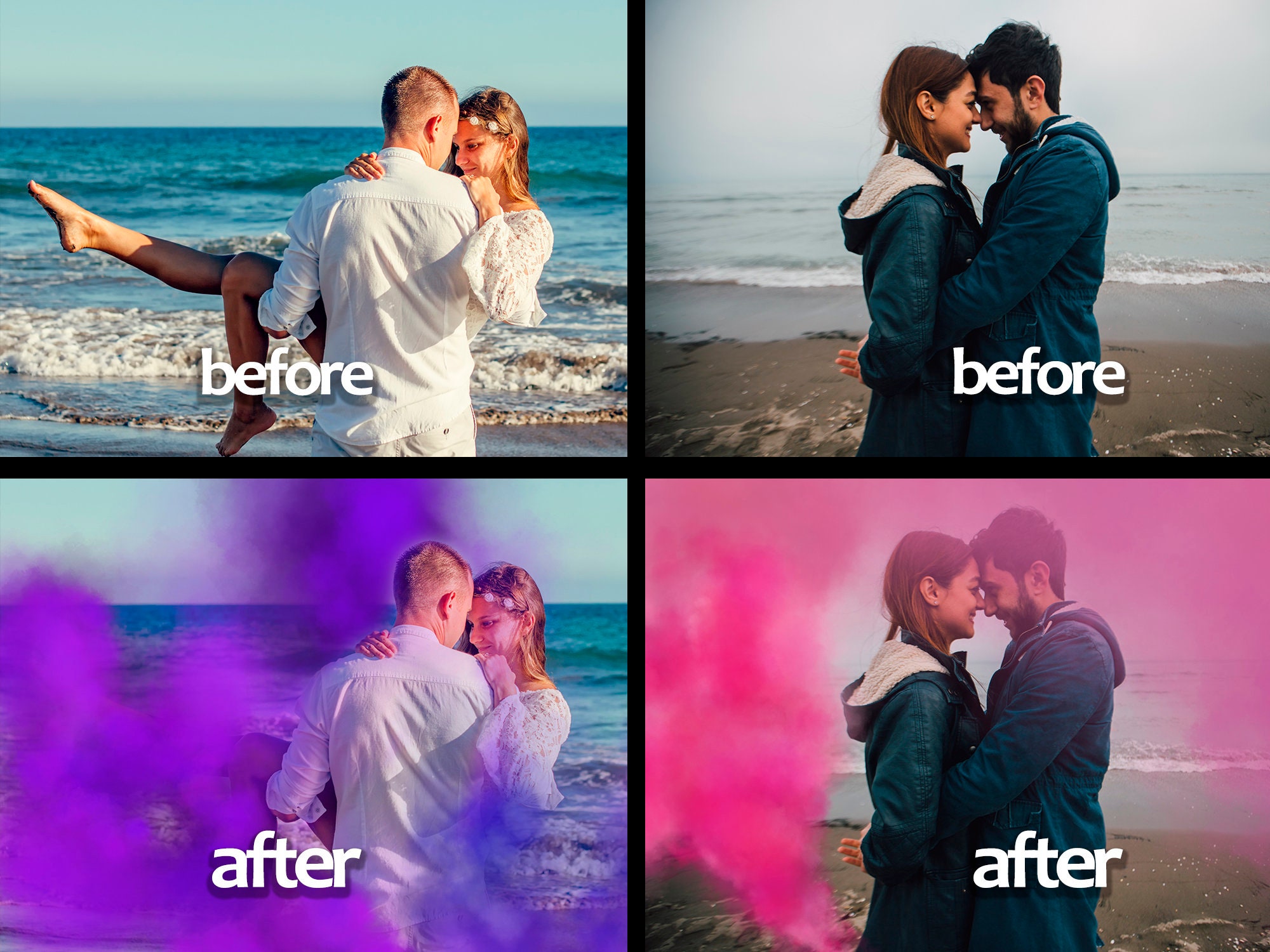 Smoke bomb overlays Smoke PNG Colorful fog overlay | Etsy