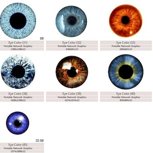 Eye Color PNG Overlays – Contact Lens Effects, Realistic Pupils ...