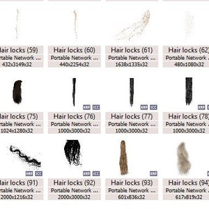 Hair Overlays, Curls Overlays, Wigs PNG, Digital Hair, Painted Hair, PNG Set, Wigs Photoshop PNG ...